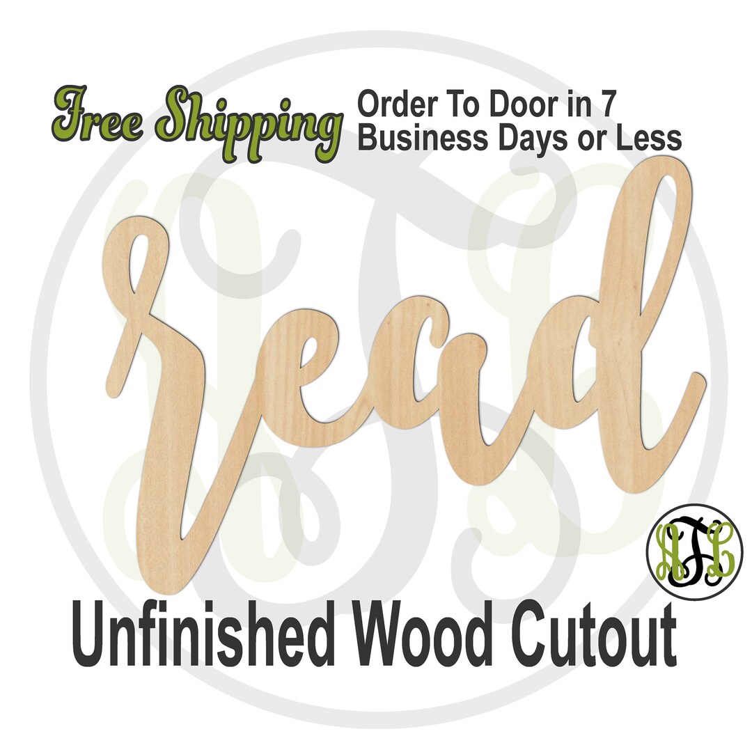 Read - 320350frft- Word Cutout, Unfinished, Wood Cutout, Wood Craft ...