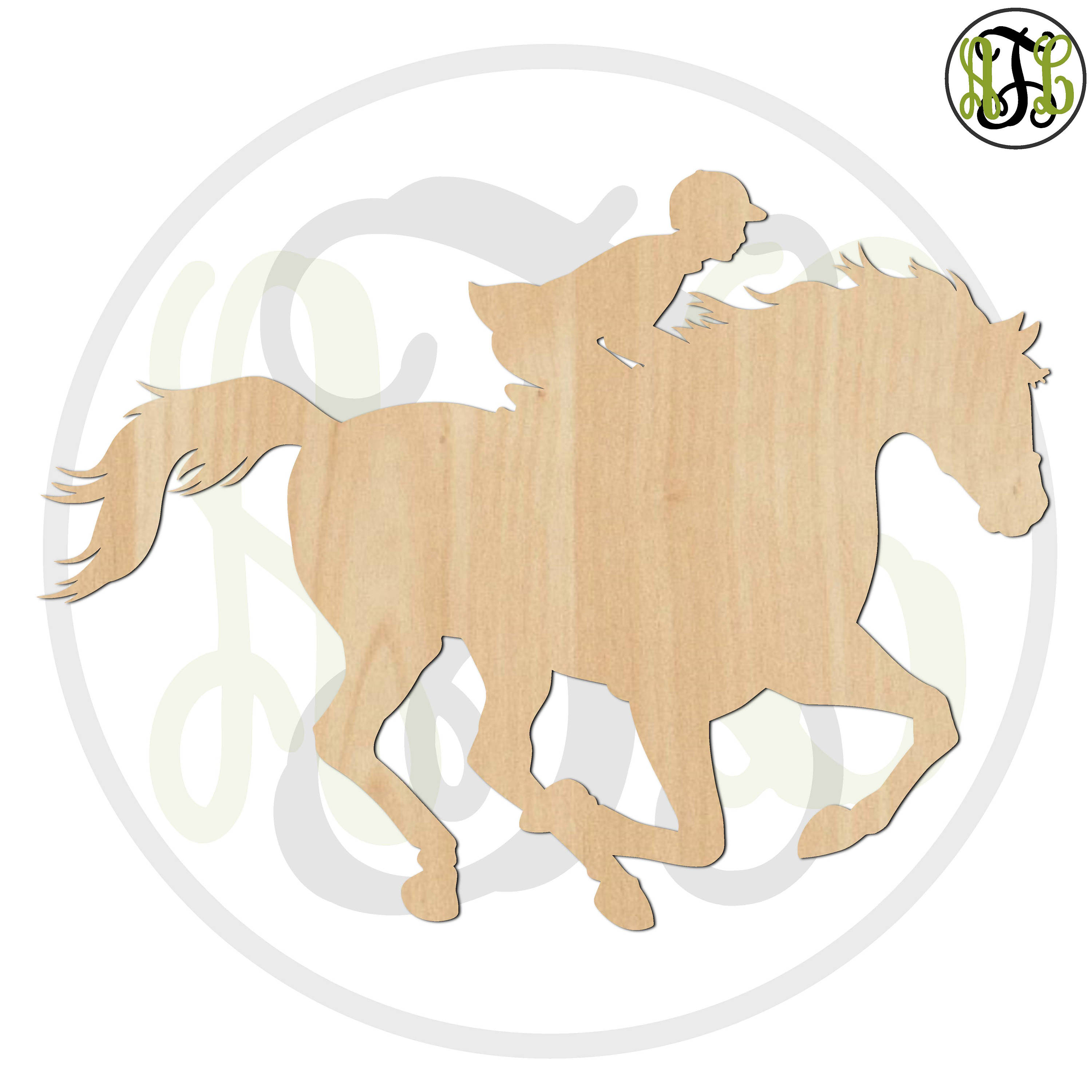 Jockey Horse Racing- 60180- Equestrian Cutout, Unfinished, Wood Cutout ...
