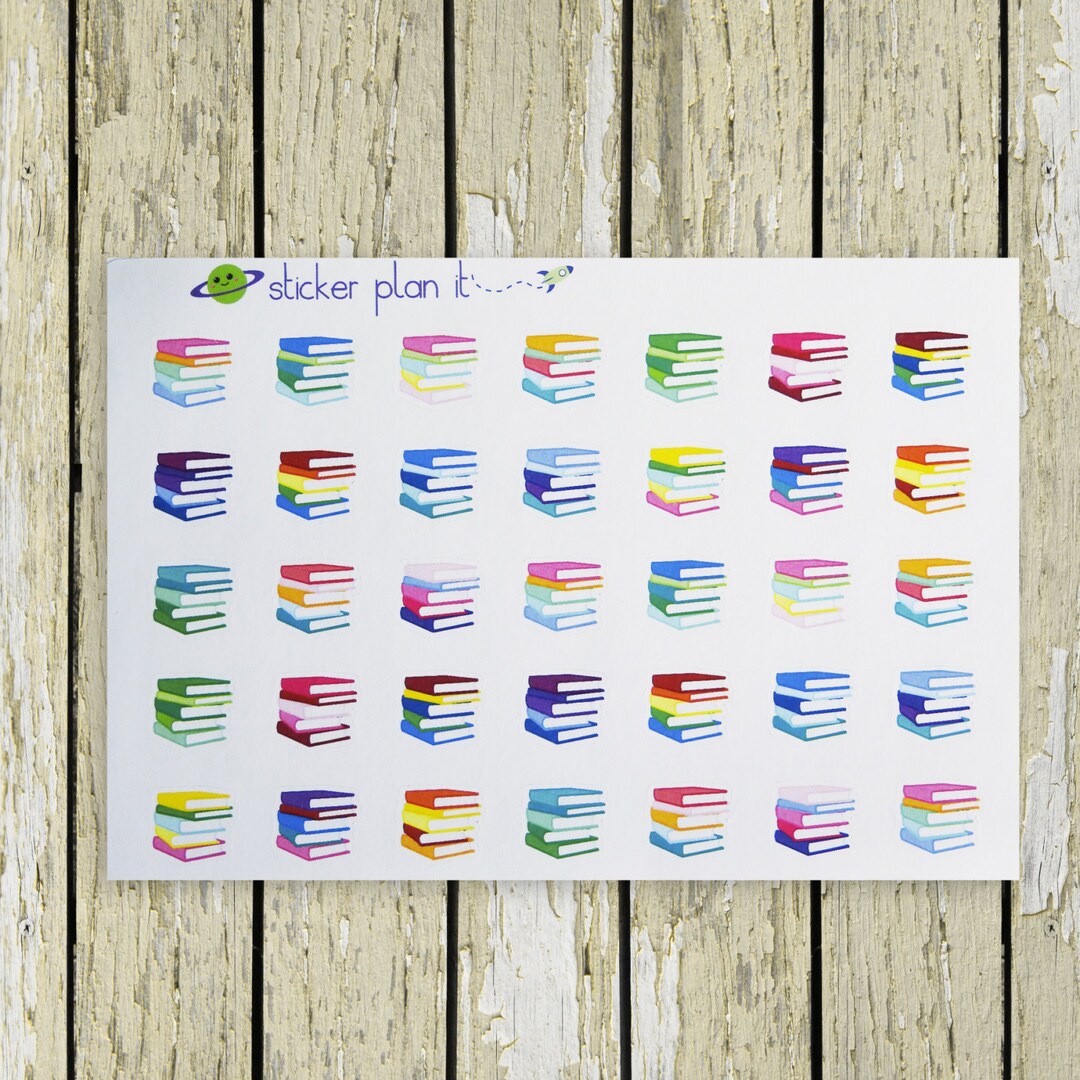 Stack of Books Planner Stickers Set of 35, Perfect for the Erin Condren ...