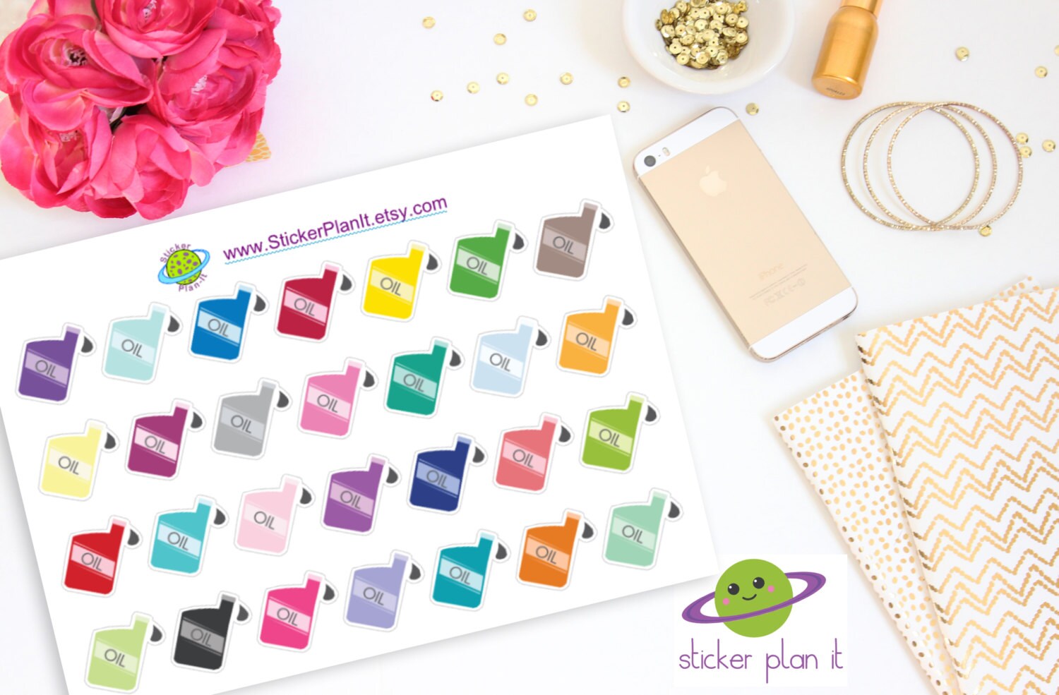 OIL CHANGE Life Planner Stickers Set of 28 Perfect for - Etsy