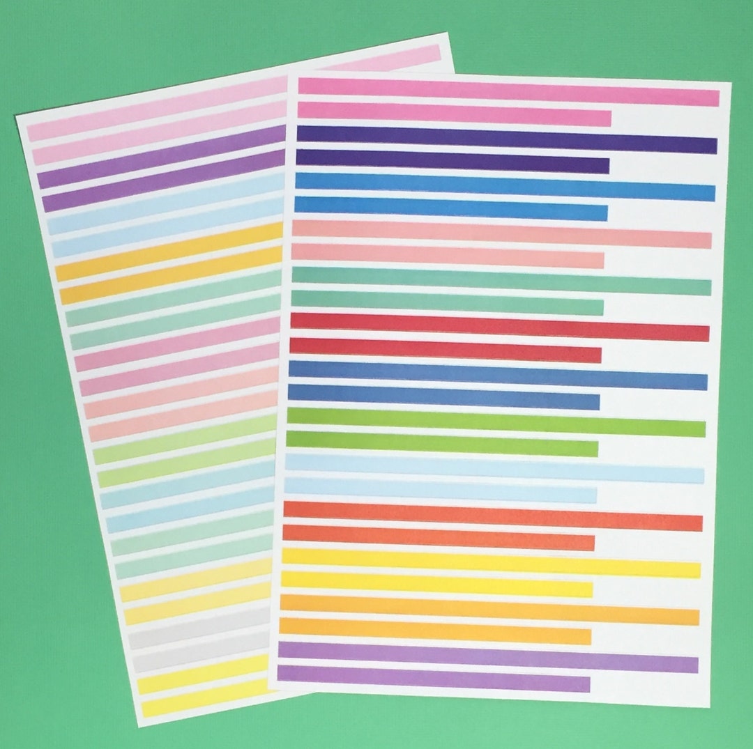 COLORFUL COVERUP BLANK Sticker Strips - for Erin Condren Life Planners ...