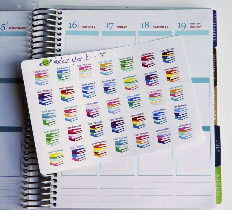 Student Loan Payment Reminder Planner Stickers Set of 35 | Etsy