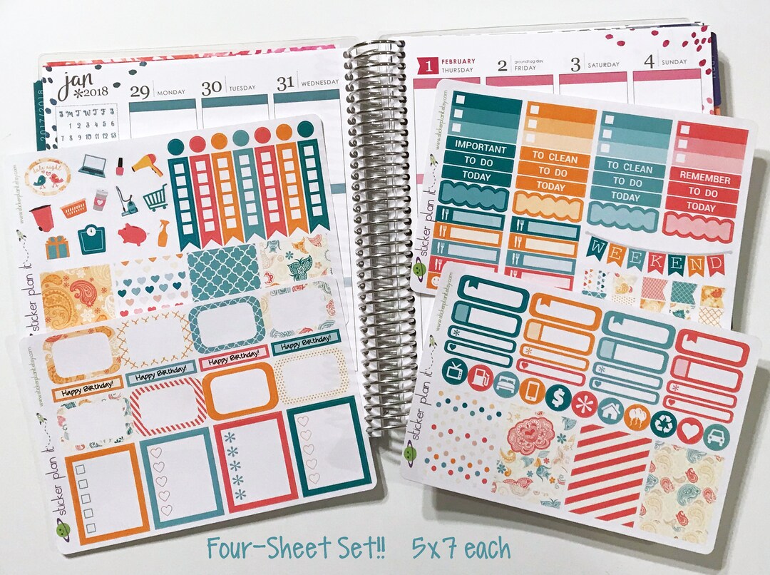 PRETTY PAISLEY Weekly Planner Sticker Kit - Etsy