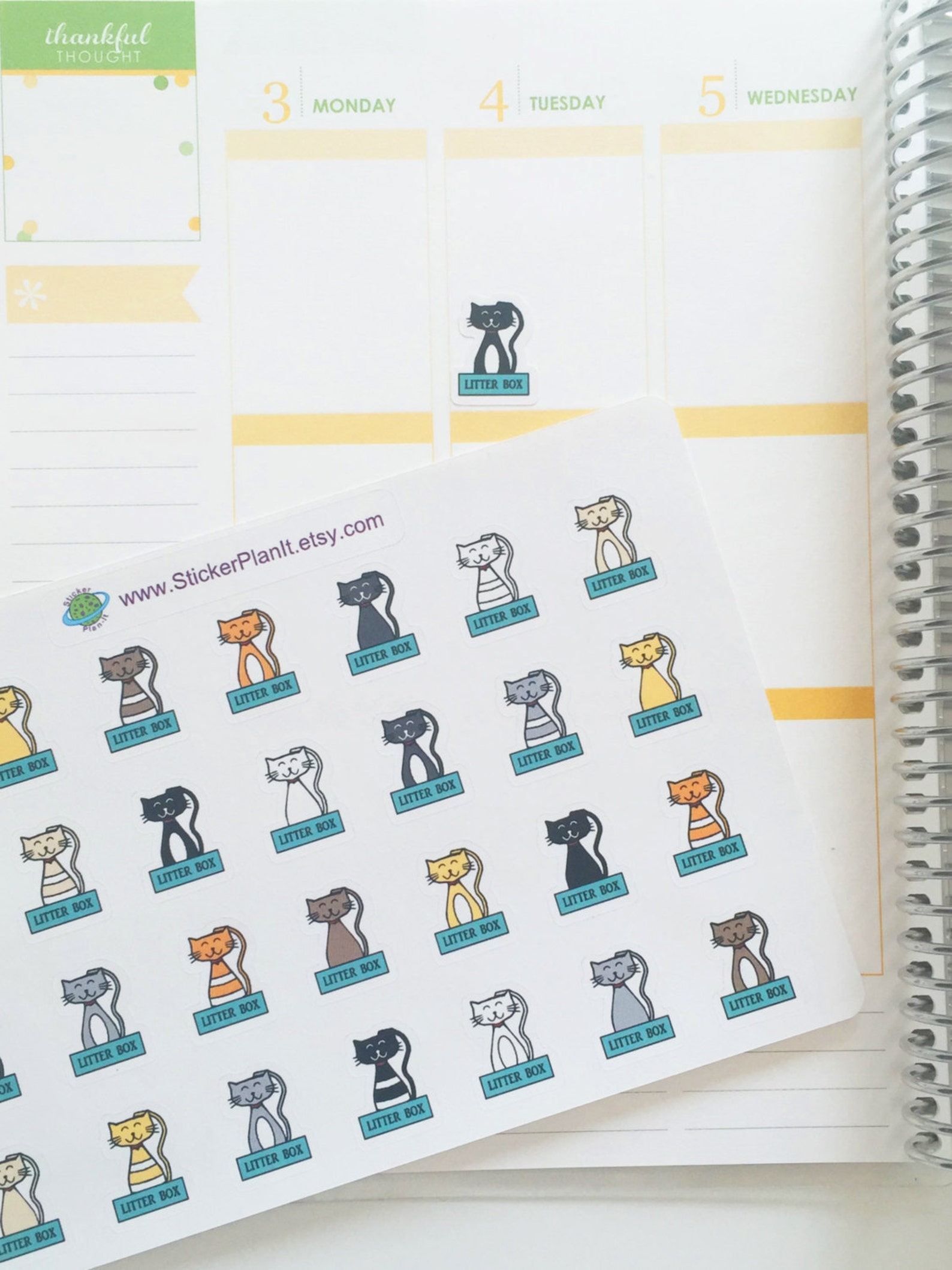CAT LITTER BOX Reminder Planner Stickers - Etsy
