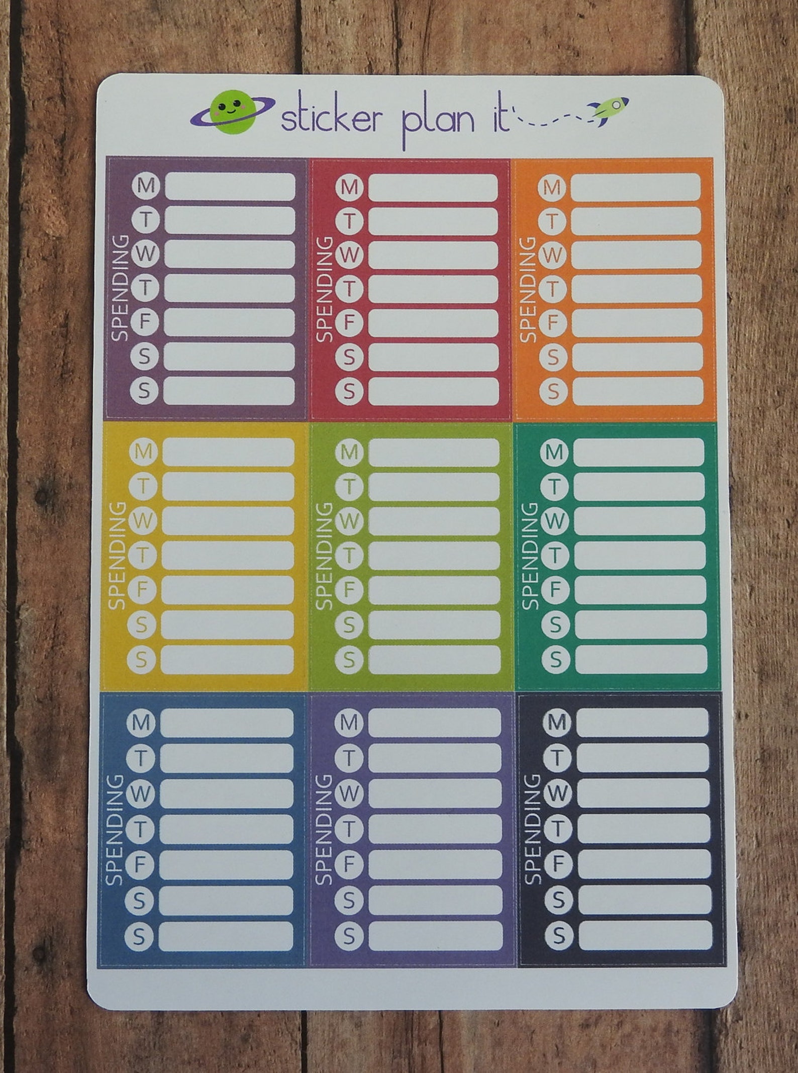 SPENDING TRACKER Planner Stickers | Etsy