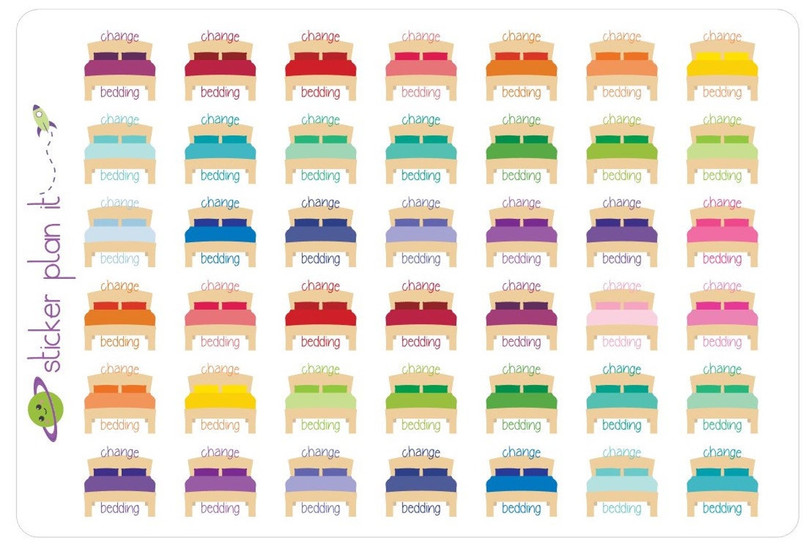 Change Bedding Planner Stickers Set of 42 Perfect for the - Etsy