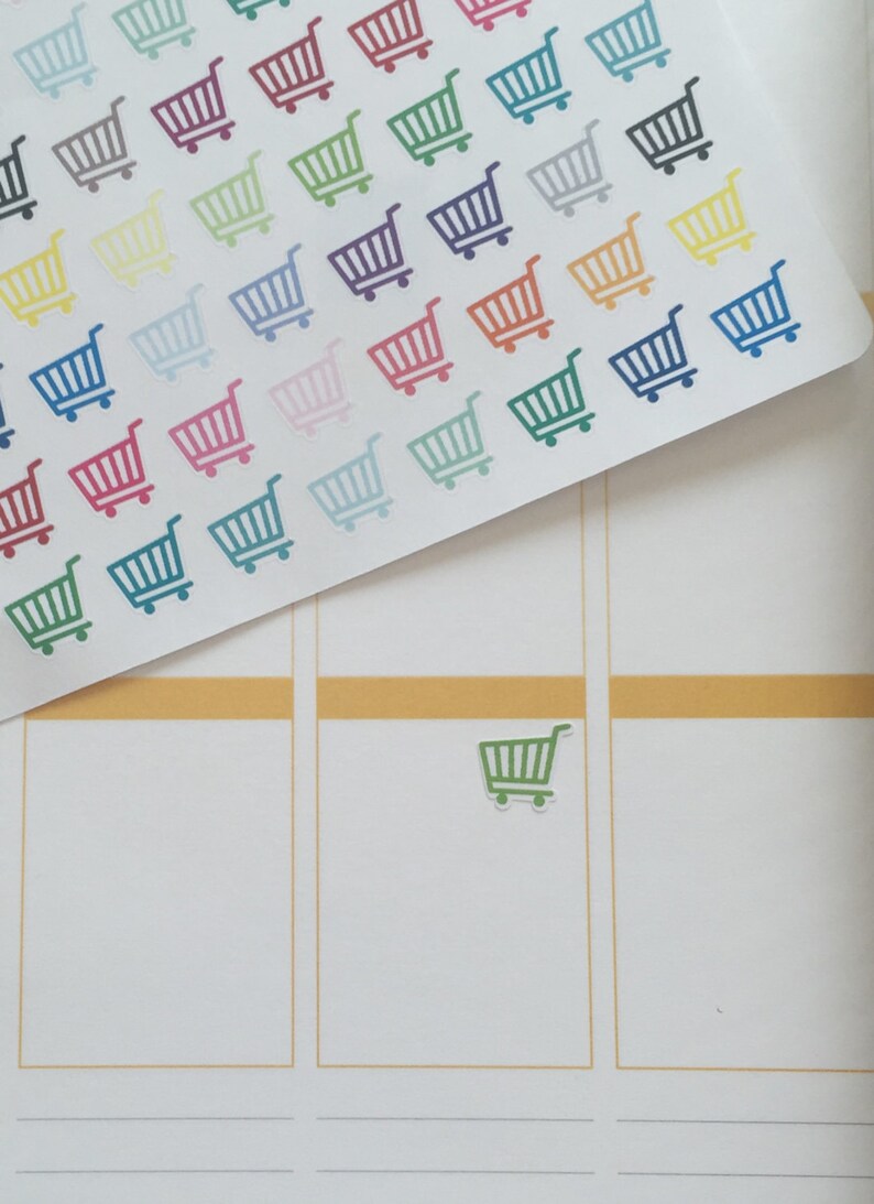 SHOPPING CART Life Planner Stickers Set of 77 Perfect for | Etsy