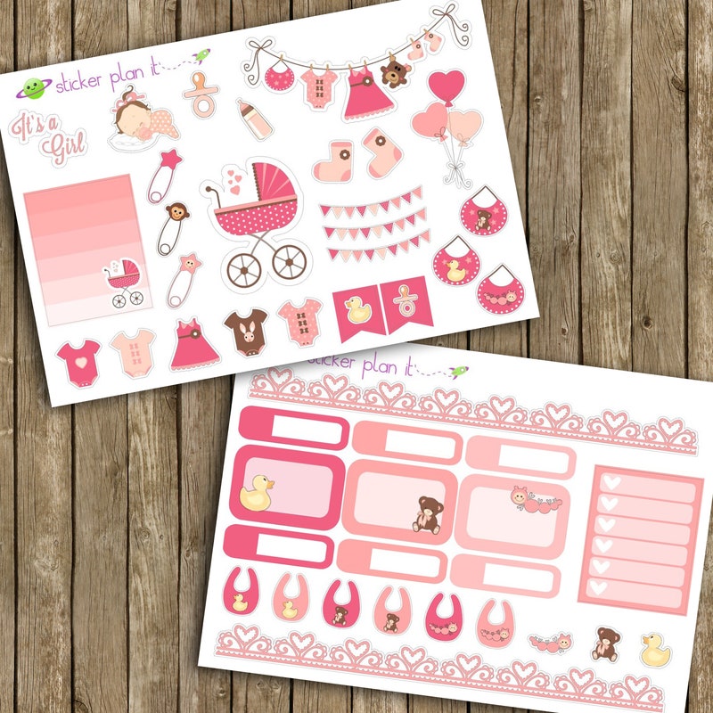 Baby Girl Stickers - Etsy