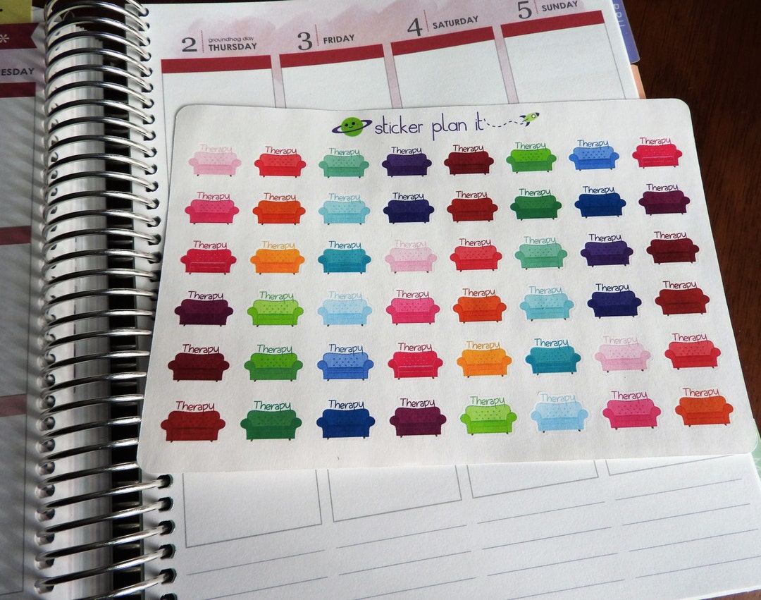 Therapy Couch Planner Stickers!!!! Set of 48, Perfect for the Erin ...