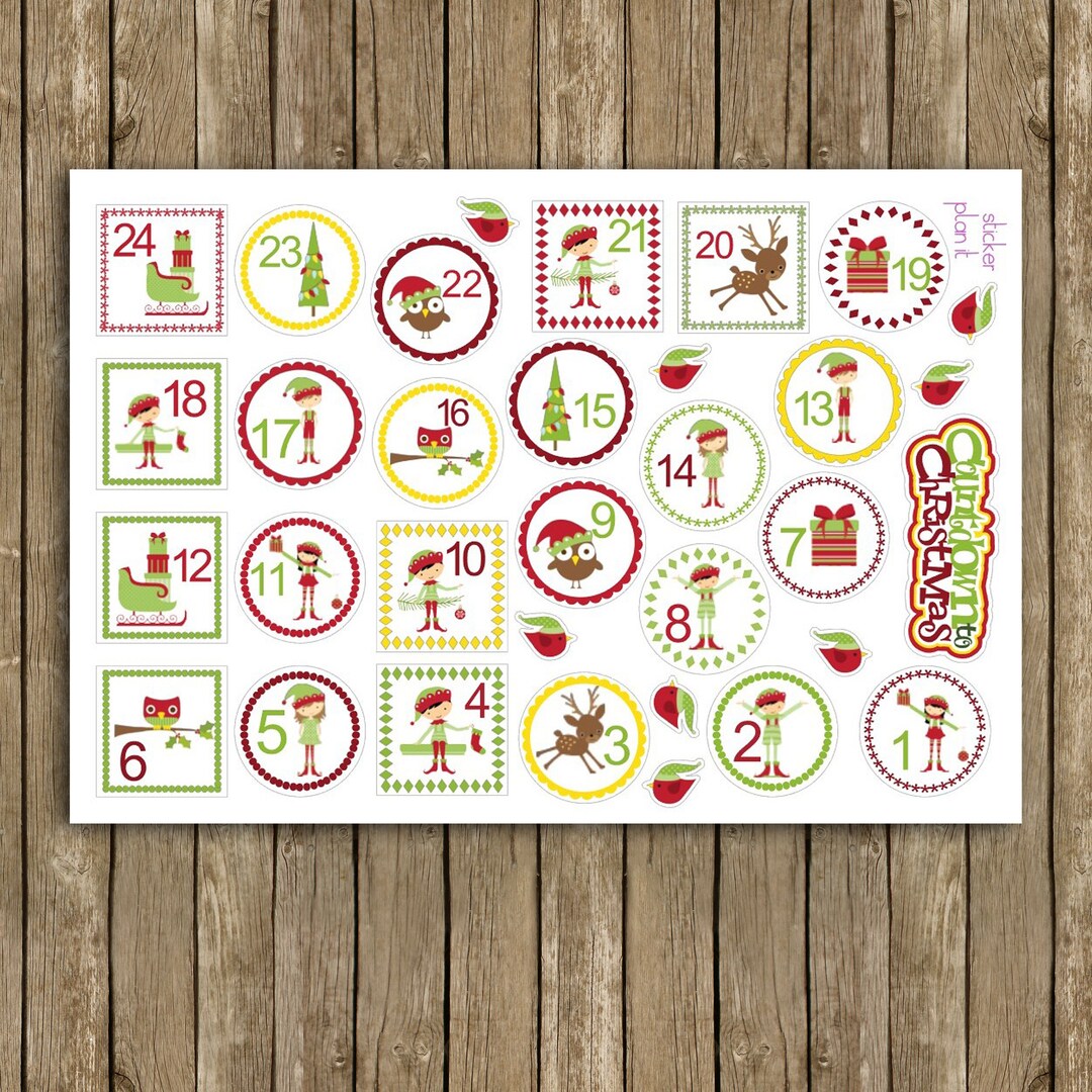 ELF COUNTDOWN to CHRISTMAS Planner Stickers - Etsy