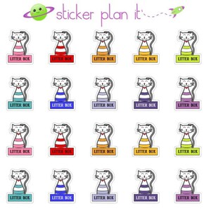 CAT LITTER BOX Reminder Planner Stickers - Etsy