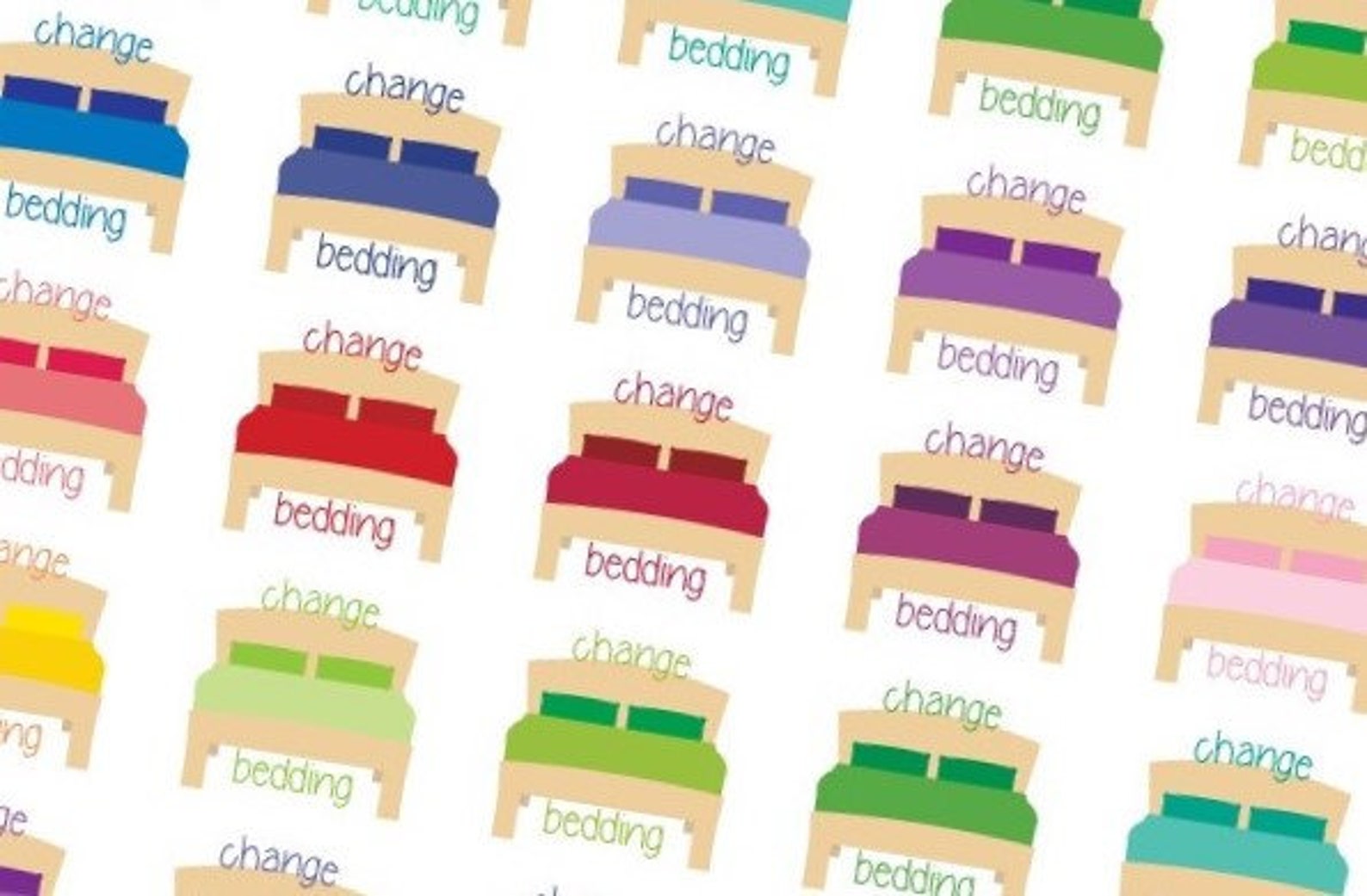 Change Bedding Planner Stickers Set of 42 Perfect for the - Etsy