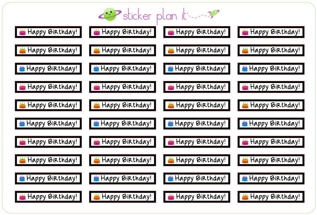 HAPPY BIRTHDAY HEADERS Planner Stickers - Etsy