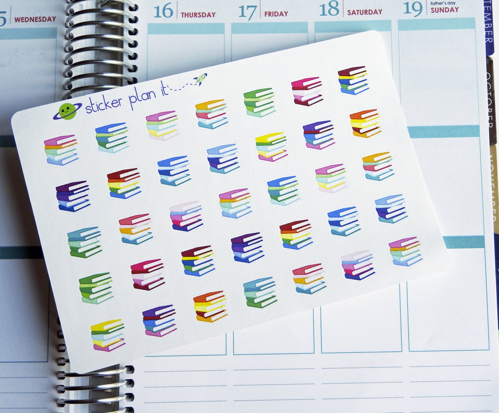 Stack of Books Planner Stickers Set of 35 Perfect for the | Etsy