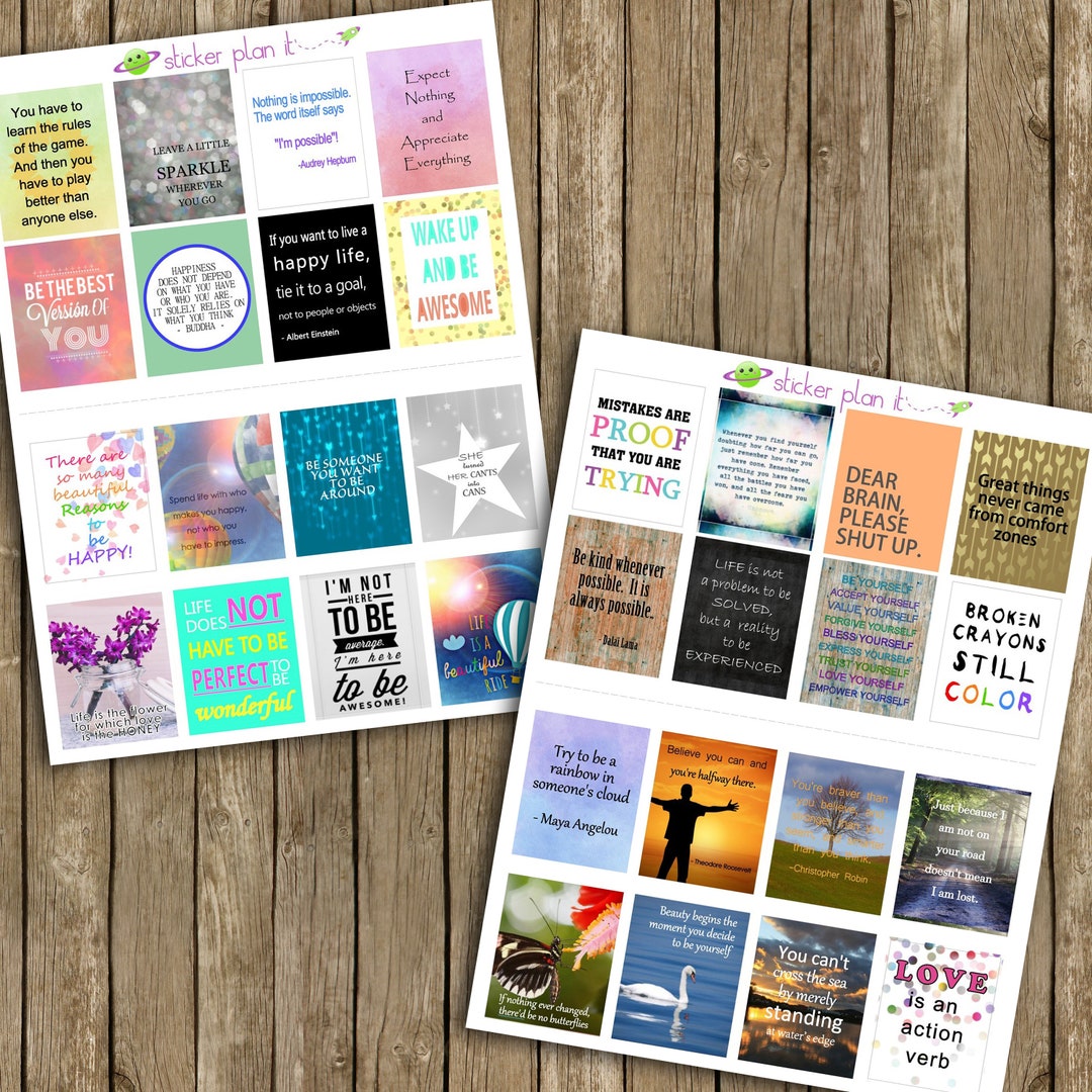 MOTIVATIONAL QUOTES Planner Sticker Kit - Etsy