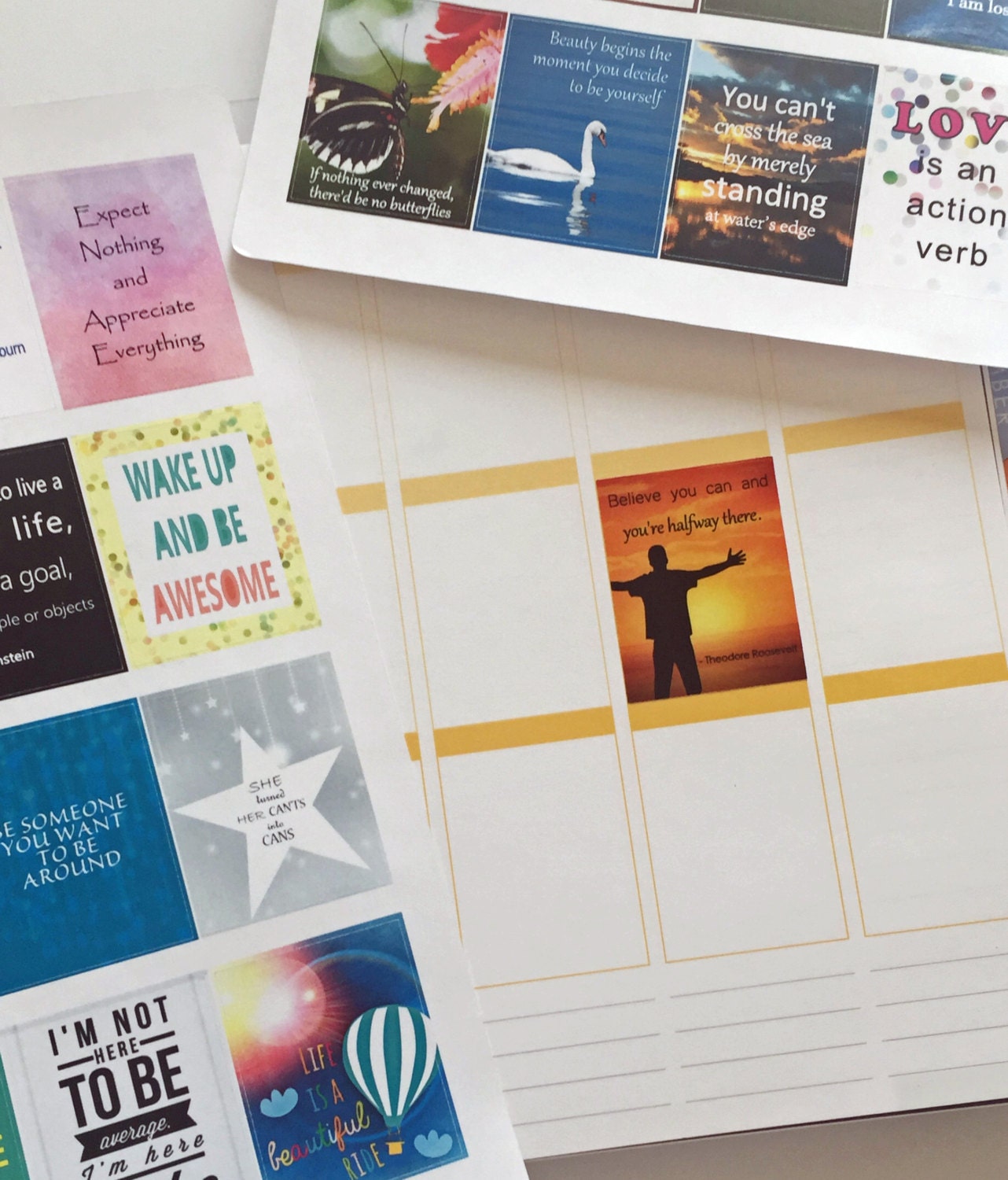 MOTIVATIONAL QUOTES Planner Sticker Kit - Etsy