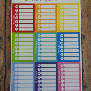 SPENDING TRACKER Planner Stickers - Etsy