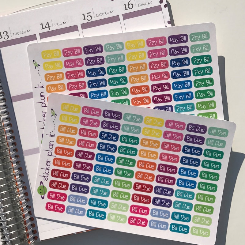Bill Pay Stickers - Etsy