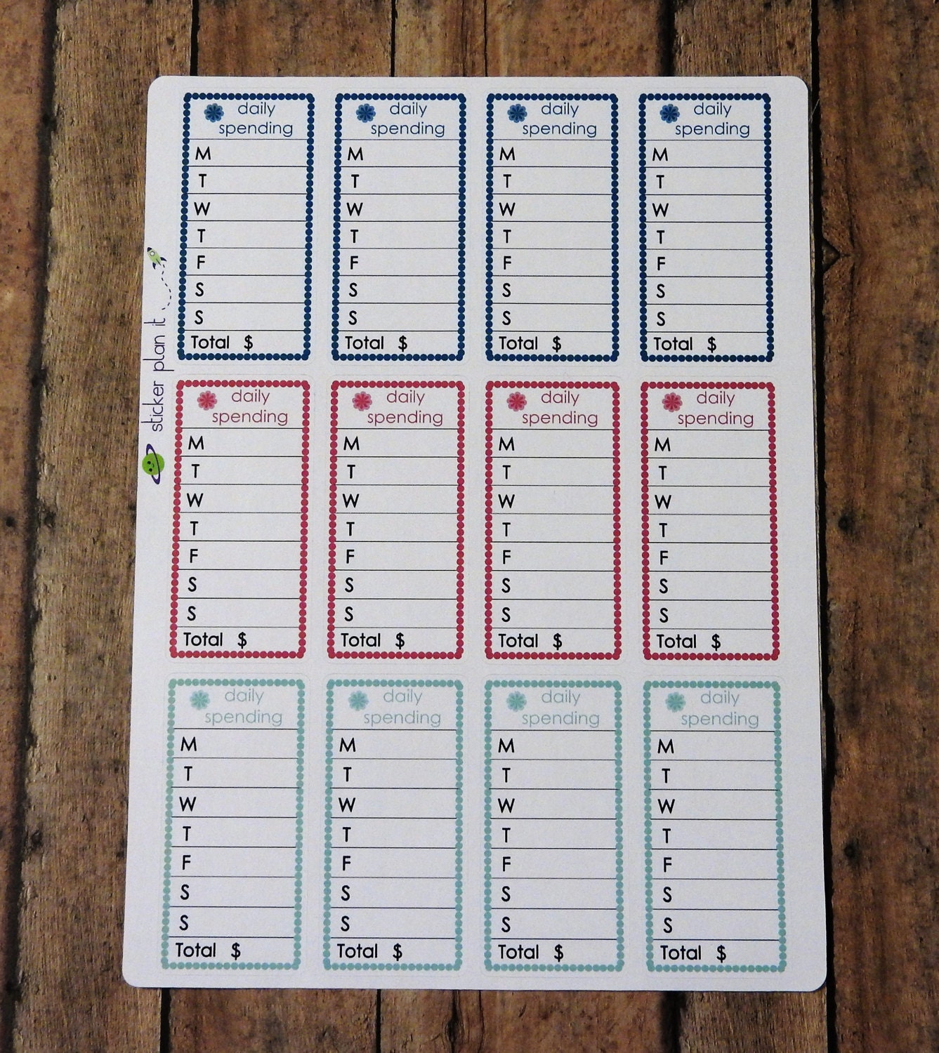 DAILY SPENDING TRACKER Planner Stickers for Life Planners - Etsy
