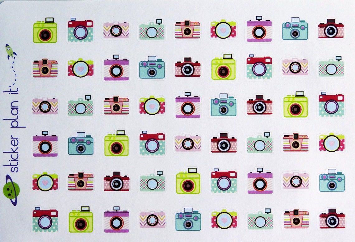 CAMERA PHOTOGRAPHY Planner Stickers Set of 54 Perfect for - Etsy