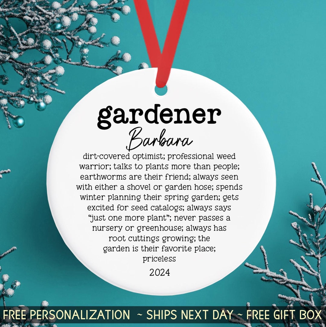 Gardener Personalized Christmas Ornament | Funny Gardener Definition ...