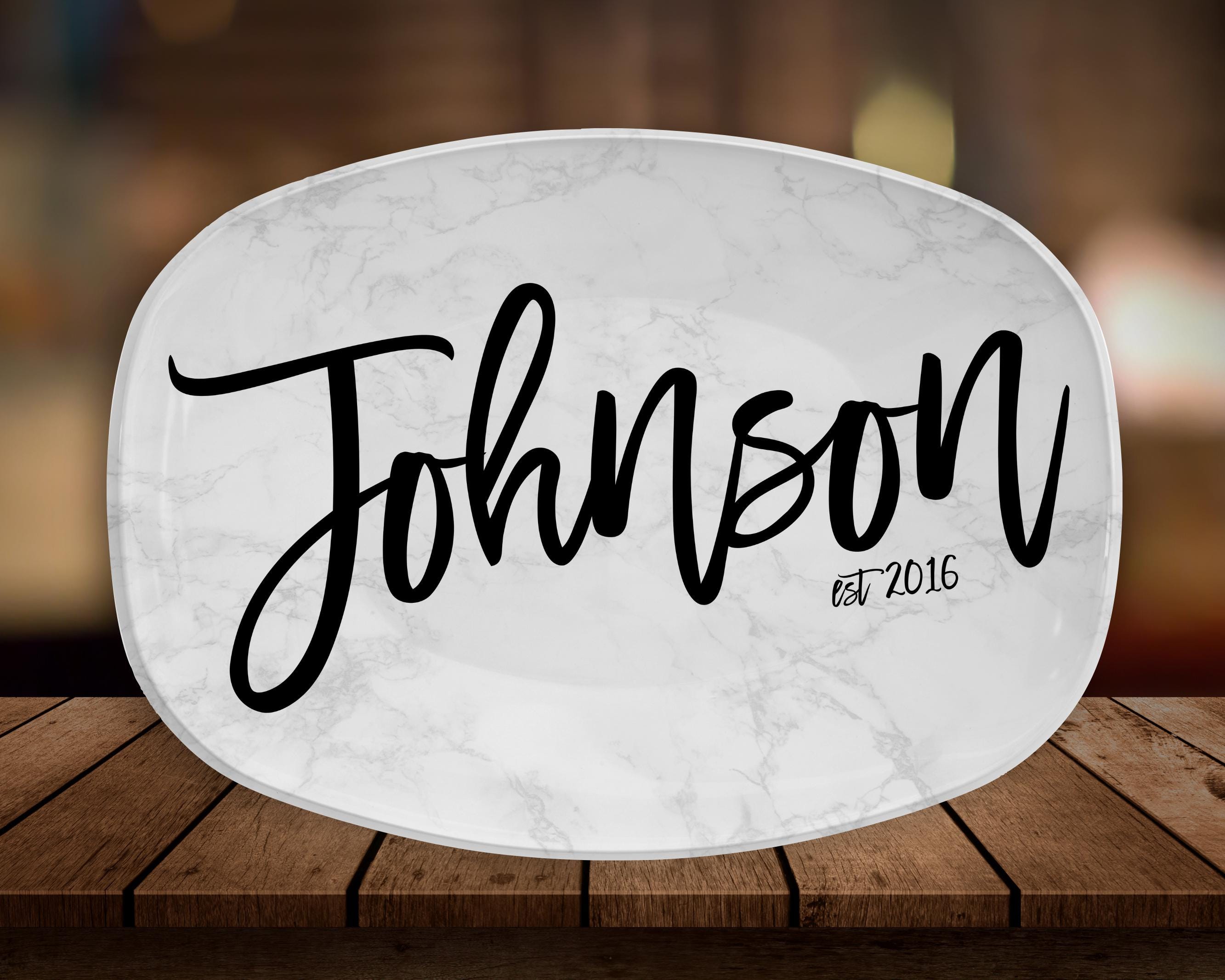 Large Script Personalized Platter - Farmhouse Boho Wedding Anniversary ...