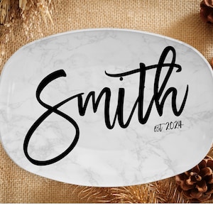 Large Script Personalized Platter - Farmhouse Boho Wedding Anniversary ...