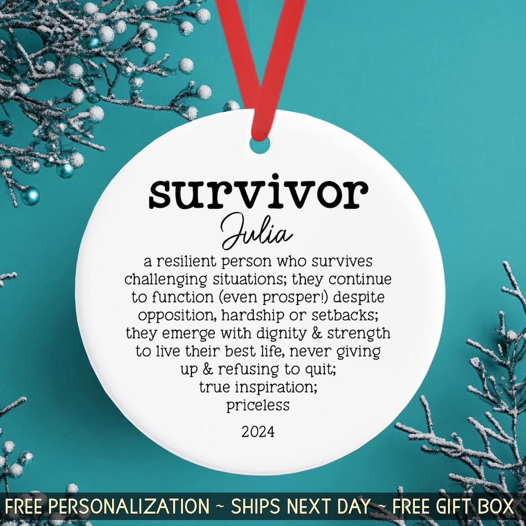 Survivor Ornament Personalized | Cancer Survivor Gift Dictionary ...