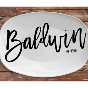 Large Script Personalized Platter - Farmhouse Boho Wedding Anniversary ...