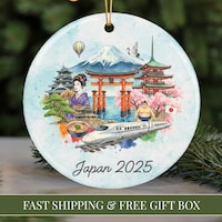 Shinto Shrine Ceramic Ornament, Faux Stained Glass, Japanese Ornament ...