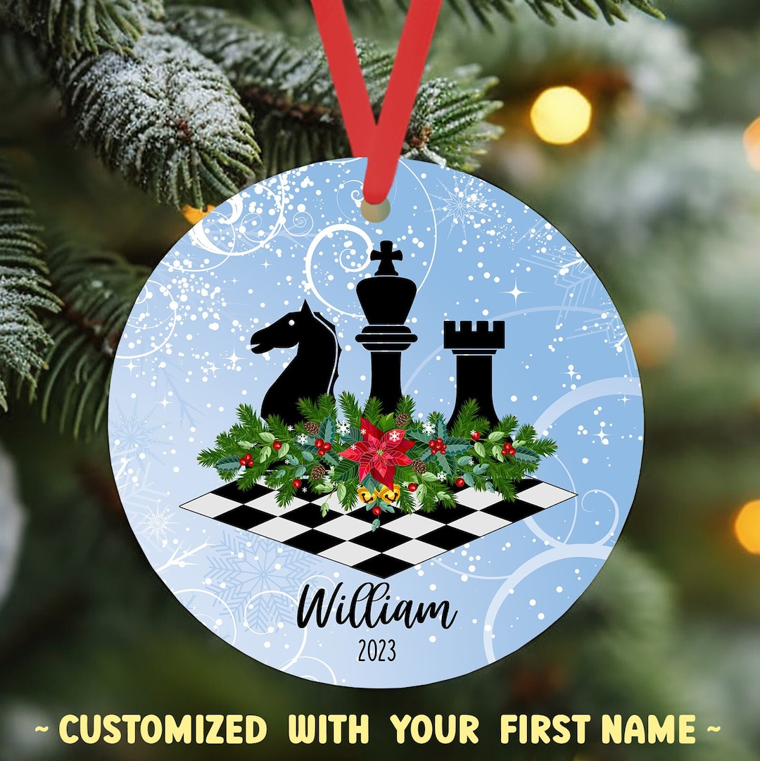Chess Player Christmas Ornament Personalized 2024 | Chess Club Xmas ...