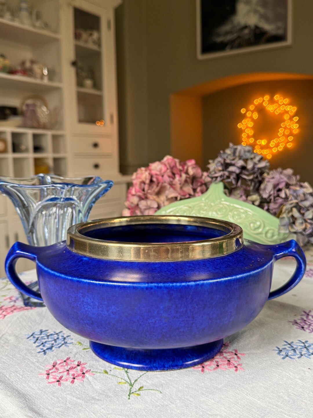 Very Rare Large Vintage Art Deco Clews, Chameleon Ware Rose Bowl, Fruit ...