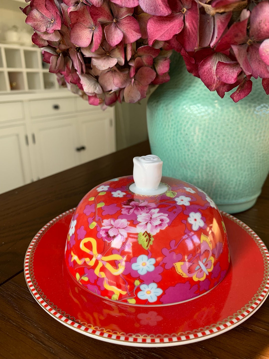 Pip Studio Butter Dish, Red Chinese Rose - Etsy