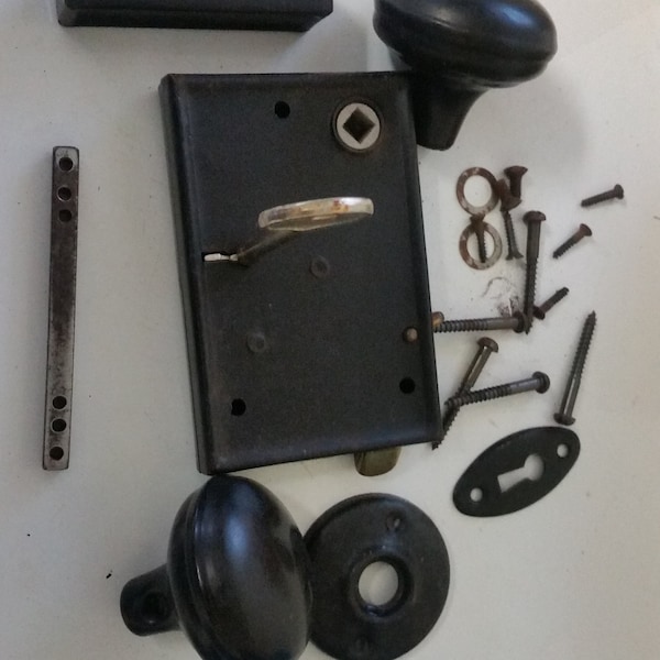 Antique Mortise Lock Set - Etsy