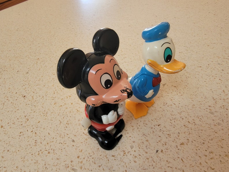 VINTAGE - Walt Disney TOMY Wind-up Toys - Mickey Mouse & Donald Duck - Etsy