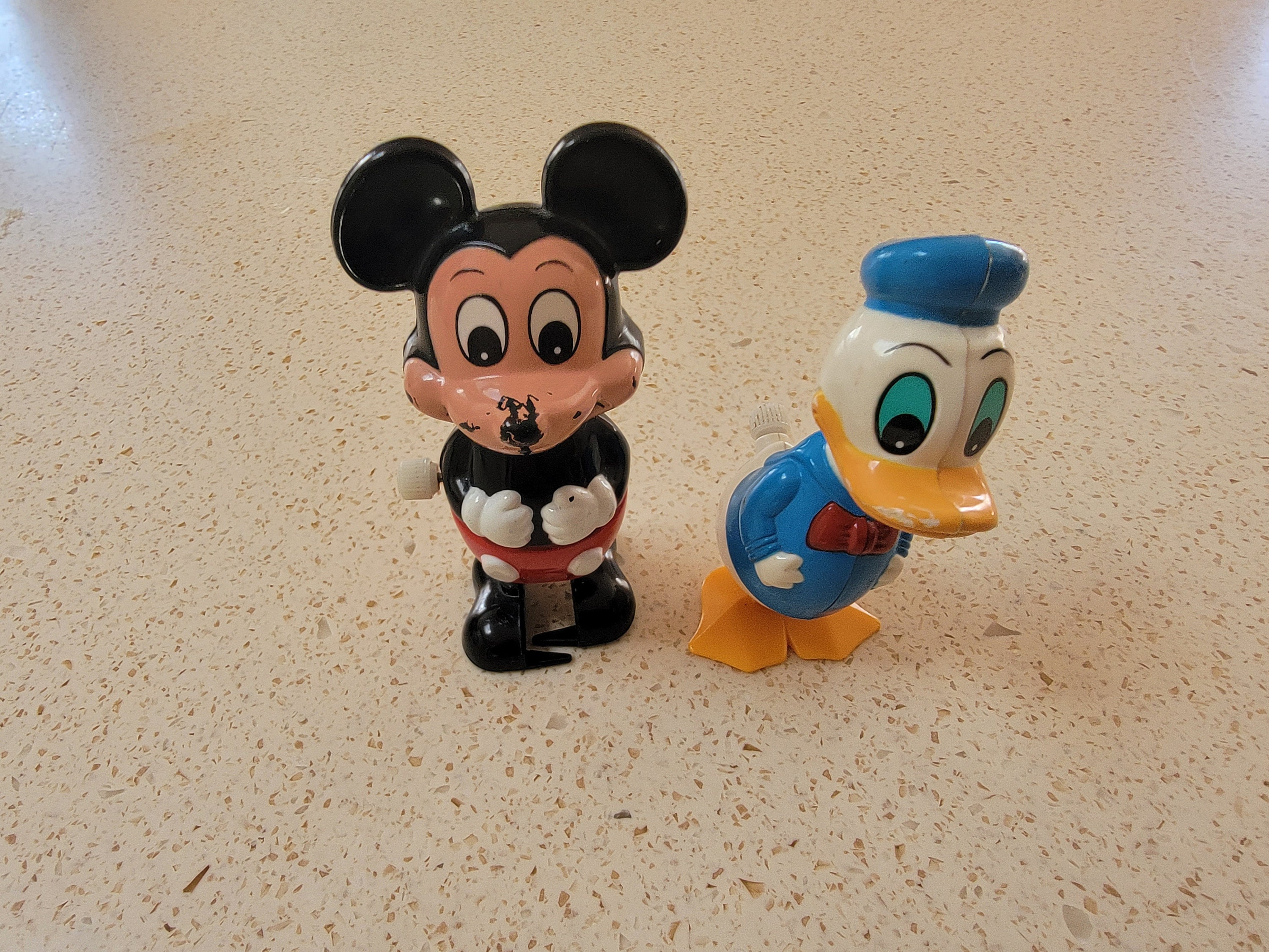 Vintage Walt Disney Tomy Wind Up Toys Mickey Mouse And Donald Duck Etsy