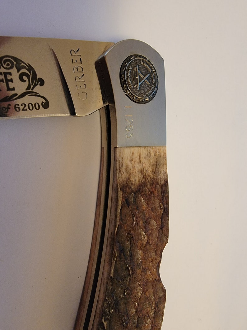 Gerber USA 1986 NKCA Club Knife, Brown Jigged Bone, Lock Back - New ...