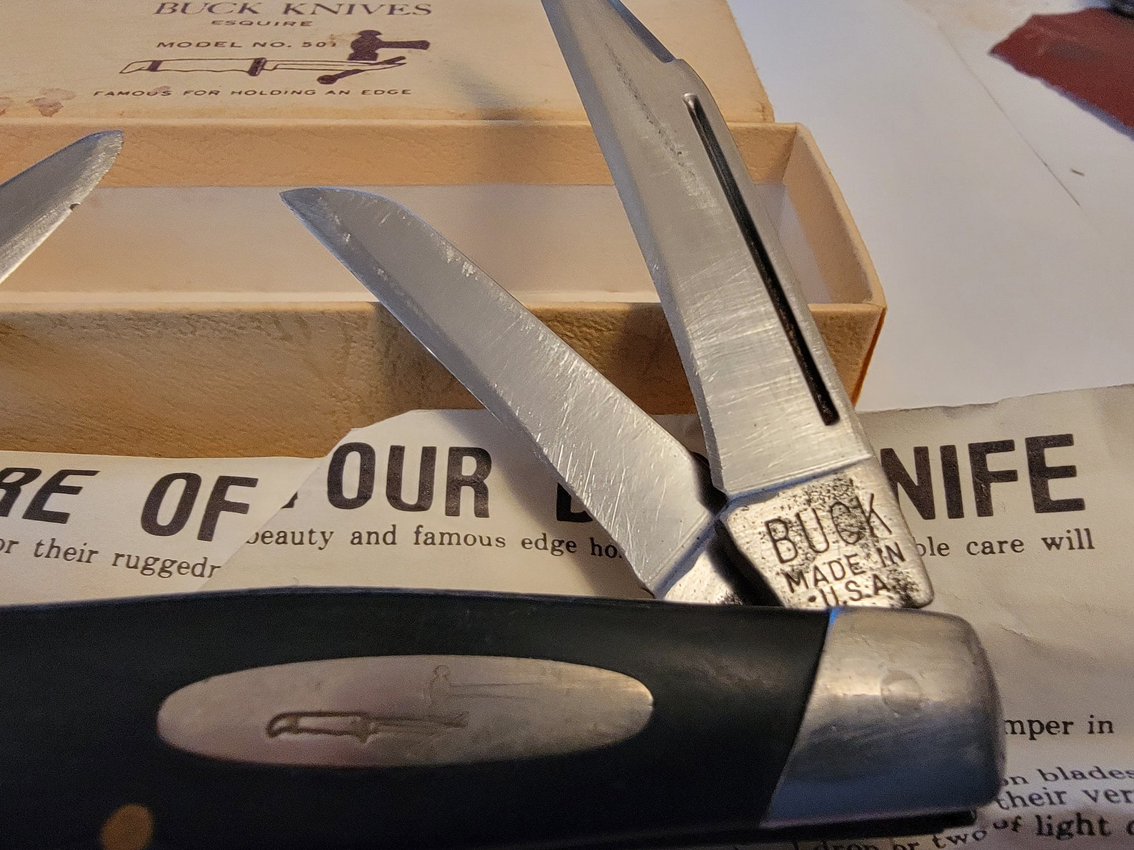 Vintage Pre Date Buck 301 3 Blade Stockman Pocket Knife Stockman USA ...