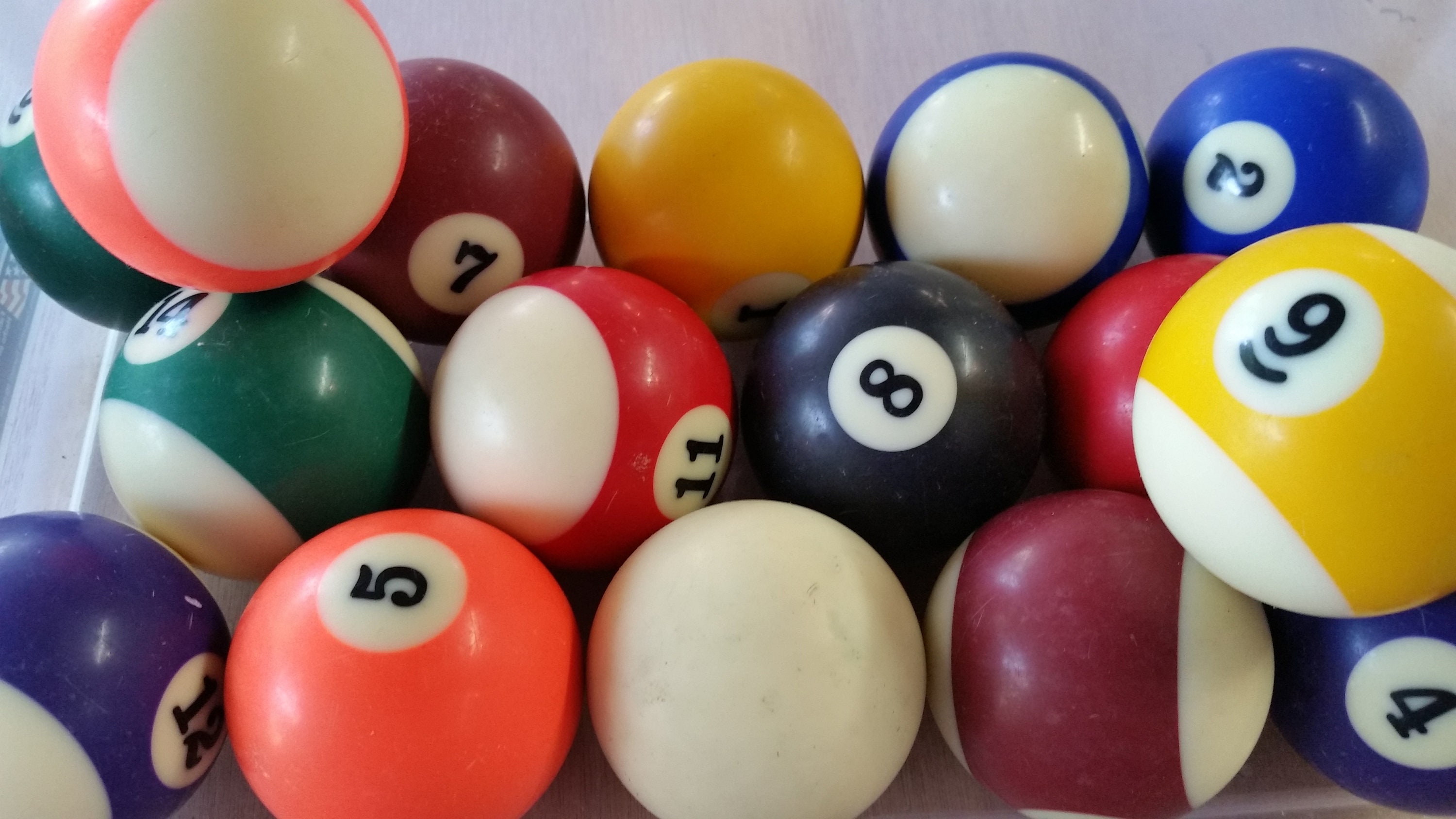 Vintage Pool Table Balls 2-1/4" Complete Set of 16 Billiard Ball Set - Etsy