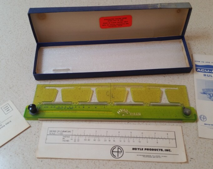 Acu-arc Adjustable Radius Ruler Hoyle Products Engineer With Original ...