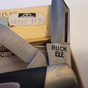 Vintage 1970's Buck 303 USA Cadet Pocket Knife New W/box & Paperwork - Etsy