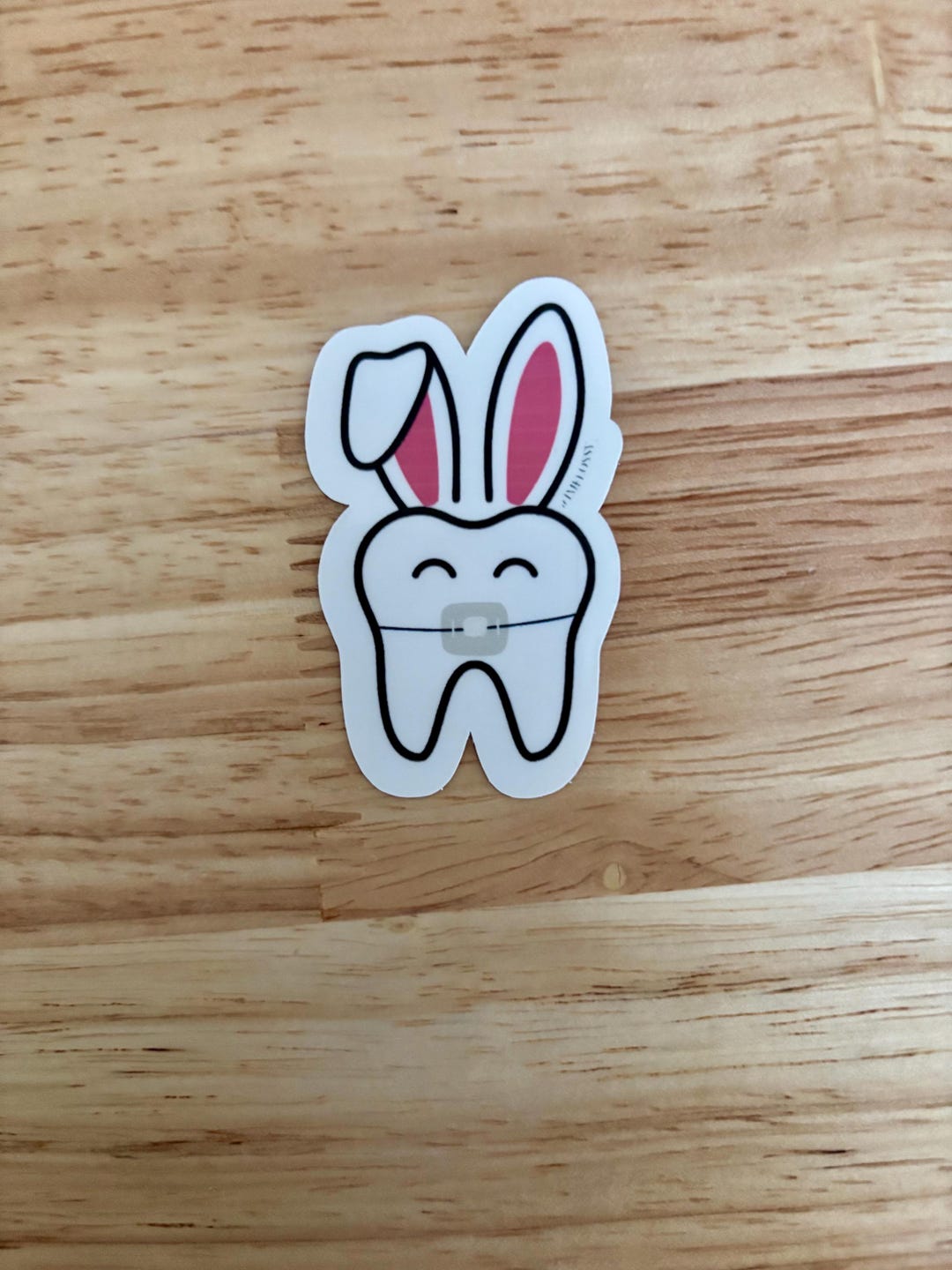Dental Tooth Sticker | Easter Bunny With Braces Tooth Sticker| Die Cut ...