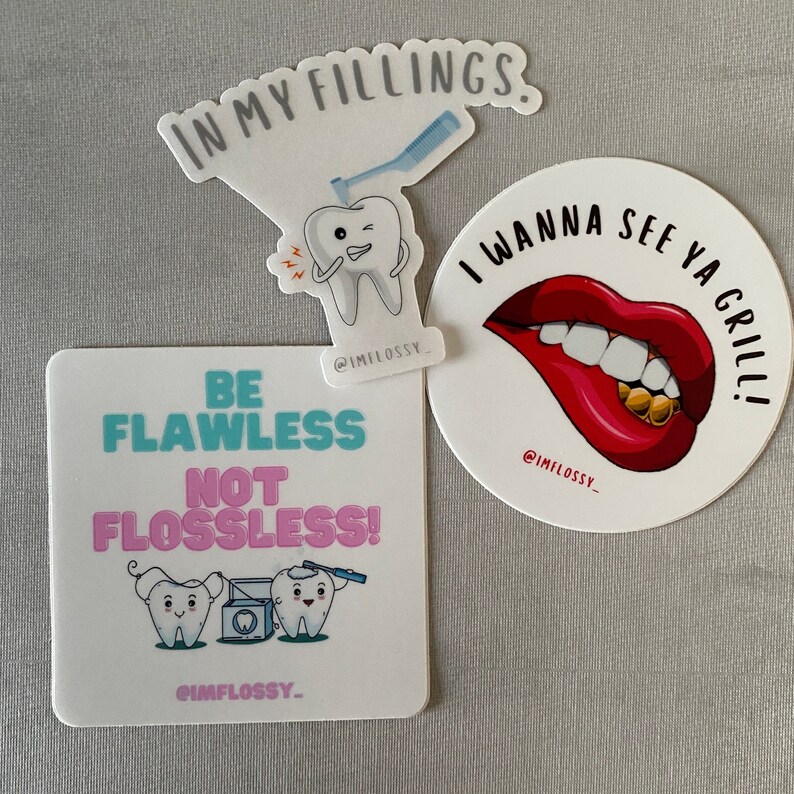 Funny Dental Sticker Pack (3 Stickers) - Etsy
