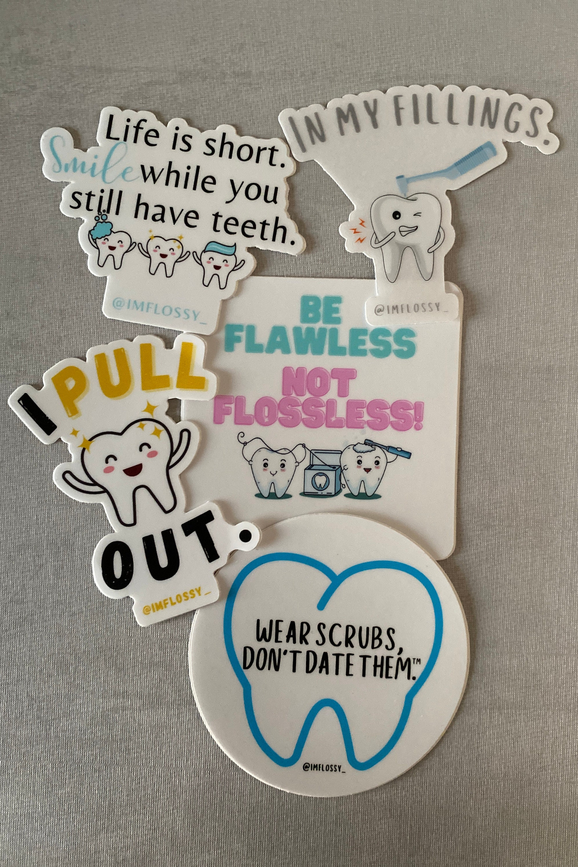 Funny Dental Sticker Pack (5 Stickers) - Etsy