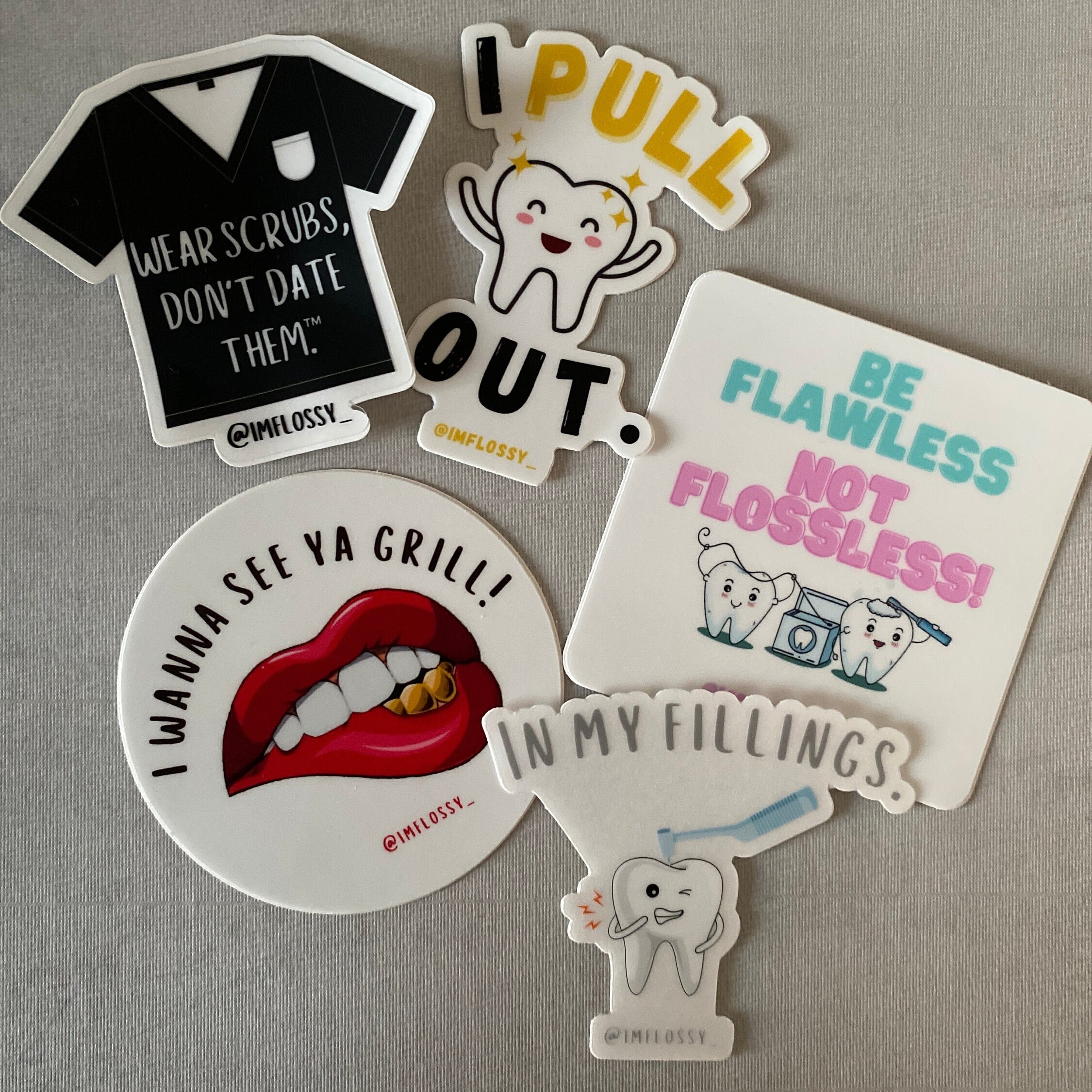 Funny Dental Sticker Pack (5 Stickers) - Etsy