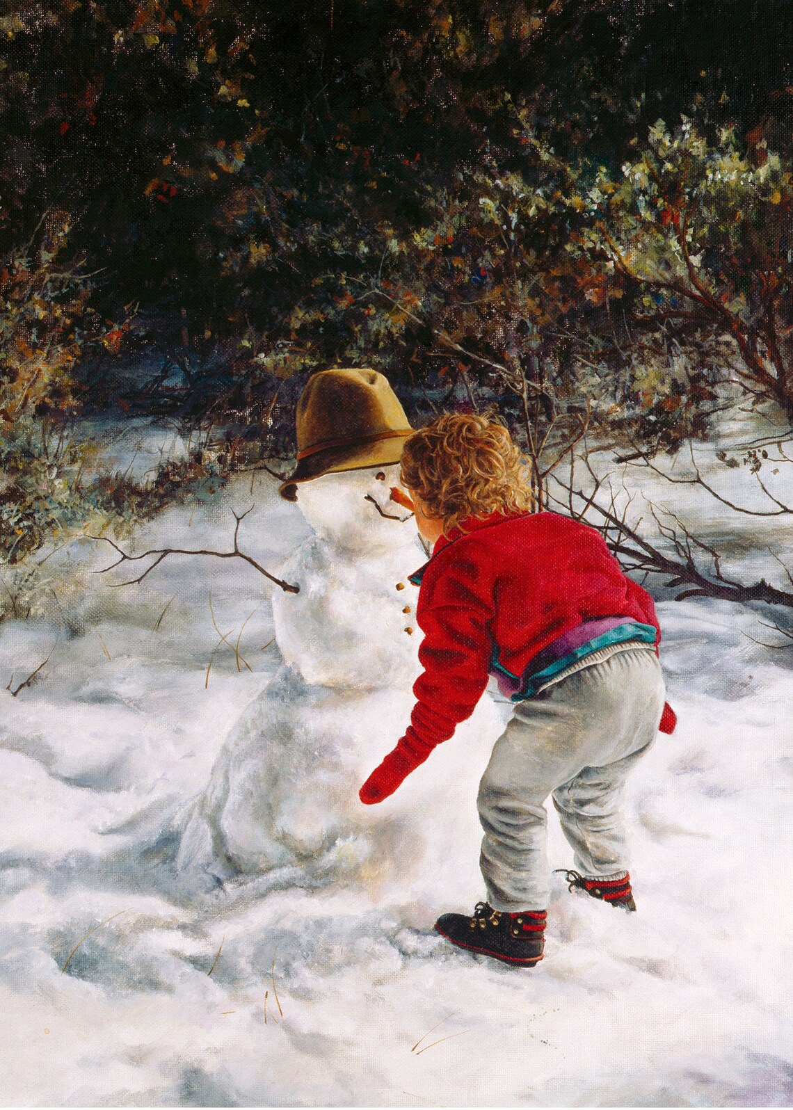 Christmas Cards, Winter Holiday Card, Child in the Snow Christmas Card ...