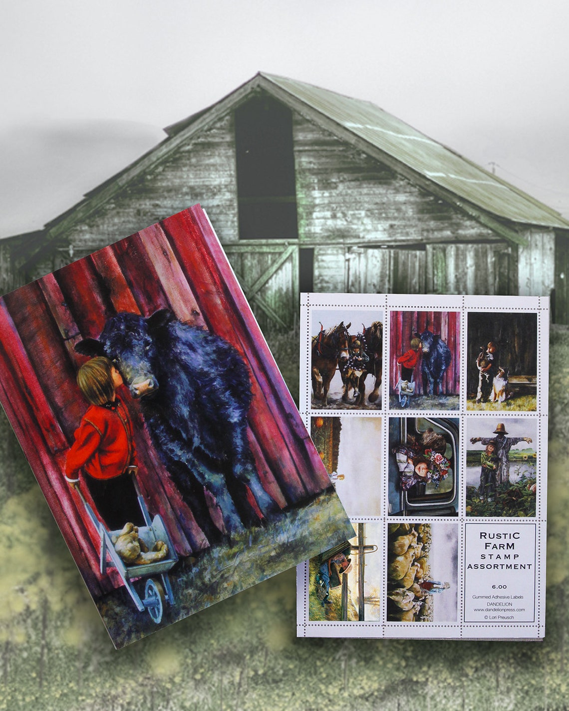 Rustic Farm Card Assortment Assorted Card Set with Books | Etsy