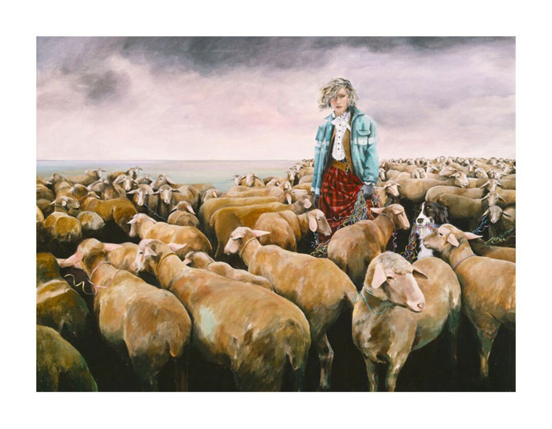 Sheep Herding Art Wall Decor, Sheep Art, Lori Preusch Art Print ...