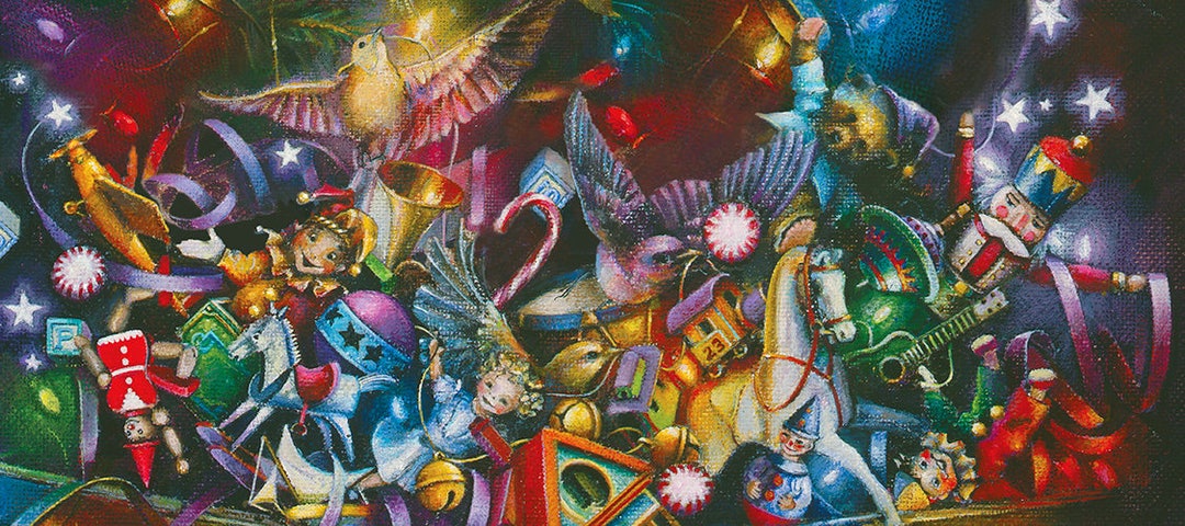 Christmas Toy Card, Christsmas Toy Collection, Bright Colorful ...