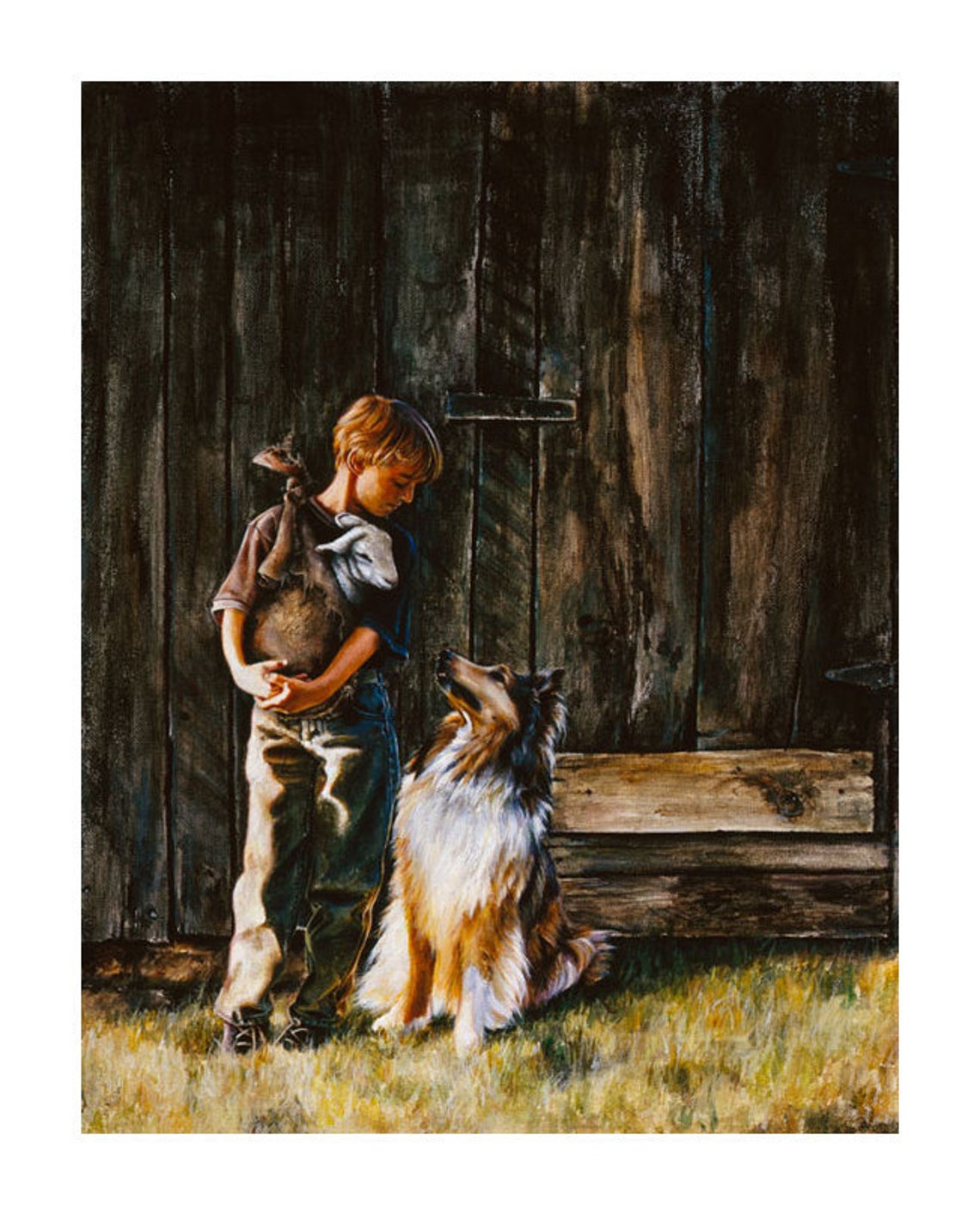 Rustic Farm Art, Farmhouse Wall Decor, Collie Art Print, Collie Gifts ...